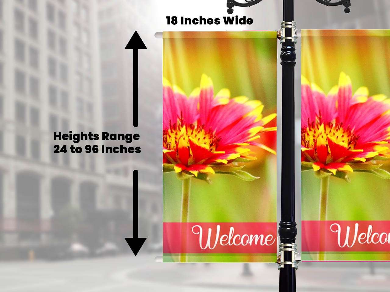 18 Inch Wide Pole Banners | WallaSigns